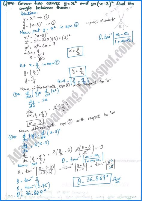 Adamjee Coaching Higher Order Derivatives And Applications Exercise 43 Mathematics 12th