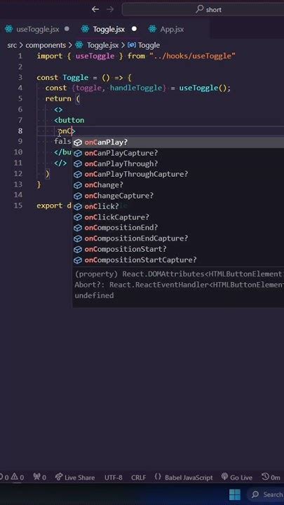How To Create A Toggle Button Using A Custom Hook In React Js Html5 Reactjs Js