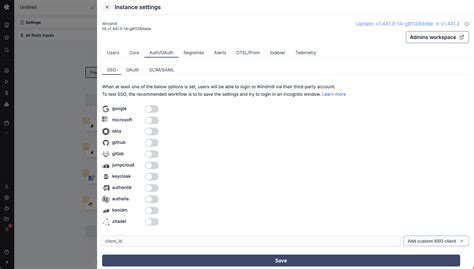 Instance Settings Windmill