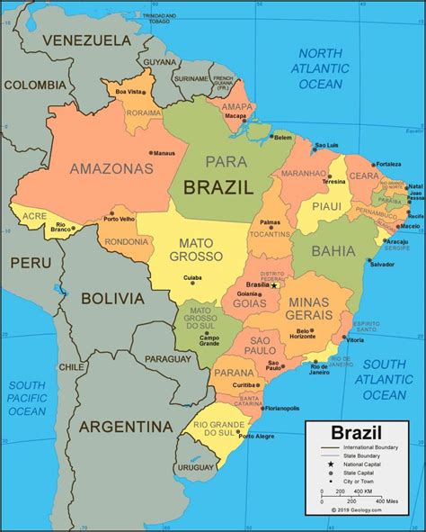 Brazilian Highlands South America Map