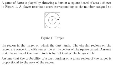 Solved A Game Of Darts Is Played By Throwing A Dart At A