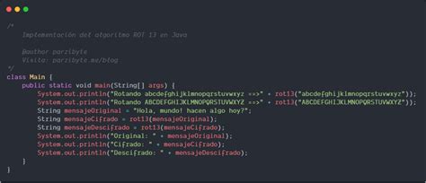 Rot 13 En Java Algoritmo Y Algunas Variantes Como Rot 1 Parzibytes