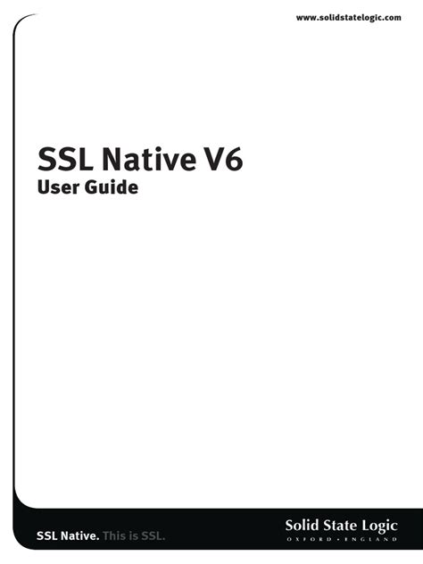 Ssl Native V6 User Guide 215 Pdf Equalization Audio Installation Computer Programs