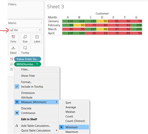 Data Science Tableau Highlighted Tabs Create Color Range Stack
