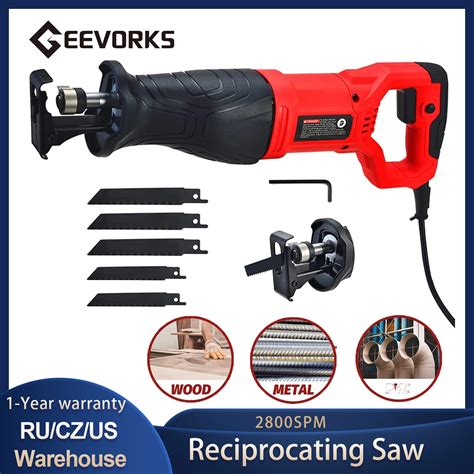 목공공구 전동톱 각도절단기 원예 도구 전동공구 무부하 속도 왕복 톱 2800spm 75a 왕복 톱 유선 전기 핸드 톱 목재 금속 Pvc 절단용 블레이드 5 개 포함