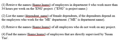 Specify The Following Queries On The Database Schema