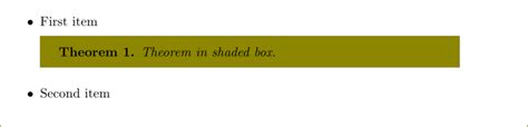Indentation Getting Shaded Boxes In Lists To Indent TeX LaTeX Stack Exchange