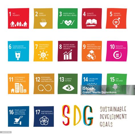 Sustainable Development Goals Set Stock Illustration Download Image