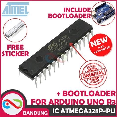 Jual ATMEGA328P PU MCU AVR DIP 28 BOOTLOADER ARDUINO UNO STIKER