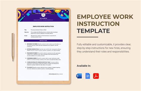 Free Work Instruction Templates To Edit Online