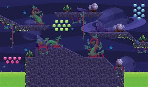 Alien Planet Platformer Game Tileset 57745856 Vector Art At Vecteezy