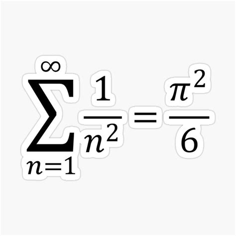 Sum Of Inverse Squared Numbers Sticker Math And Algebra Basics