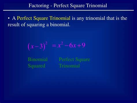 PPT Factoring Perfect Square Trinomial PowerPoint Presentation Free Download ID