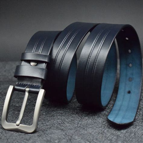 Badu Bg Мъжки колан Телешка кожа син зелен кафе черен кожен колан за мъже Алуминиева катарама