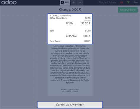 Odoo POS Network Printer Print Receipts In POS Without POS Box WebKul