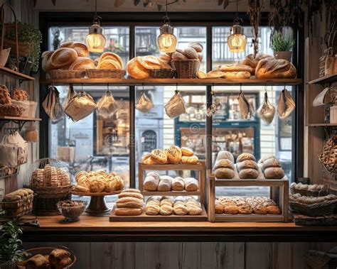 Showcase In A Bakery Store A Large Assortment Of Pastries Stock Illustration Illustration Of