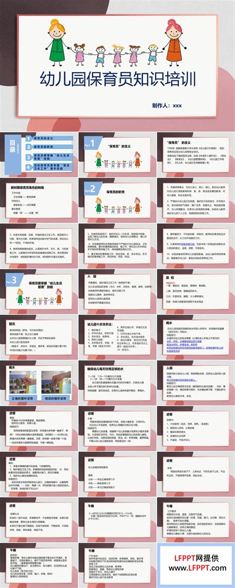 幼儿园保育员培训课件ppt模板下载 LFPPT