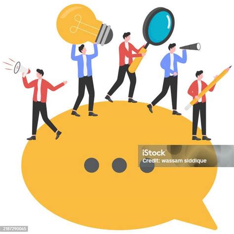 공통 아이디어 및 추구 업무를 논의하기 위한 공통 회의 팀 회의 또는 브레인스토밍 개념에 대한 스톡 벡터 아트 및 기타 이미지 개념 격려 경영자 Istock