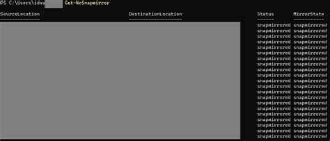 Re Get Ncsnapmirror Doesnt Return Status Anymore Netapp Community
