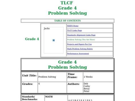 Problem Solving Lesson Plan For 4th Grade Lesson Planet