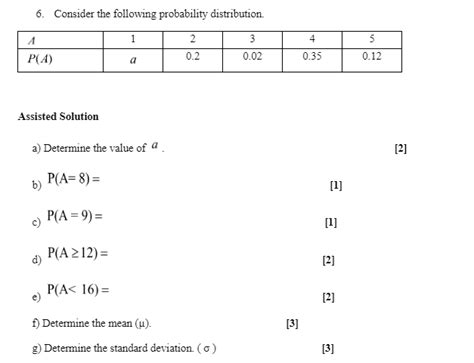 Solved Consider The Following Probability Distribution Chegg