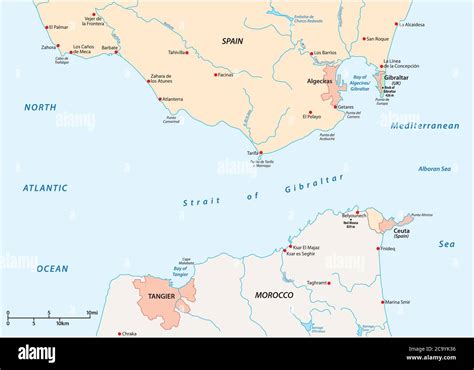 Strait Gibraltar Morocco Stock Vector Images Alamy