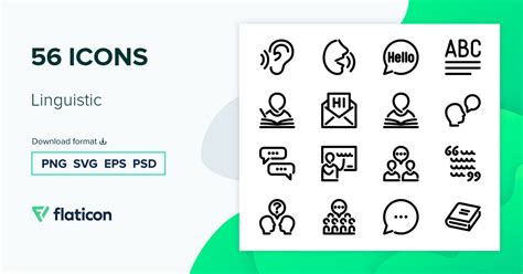 Linguistic Icon Pack Lineal 56 SVG Icons