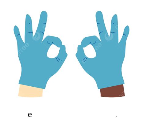 Vector Illustration Of Two Latexgloved Hands On White Background