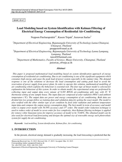pdf load modeling based on system identification with kalman
