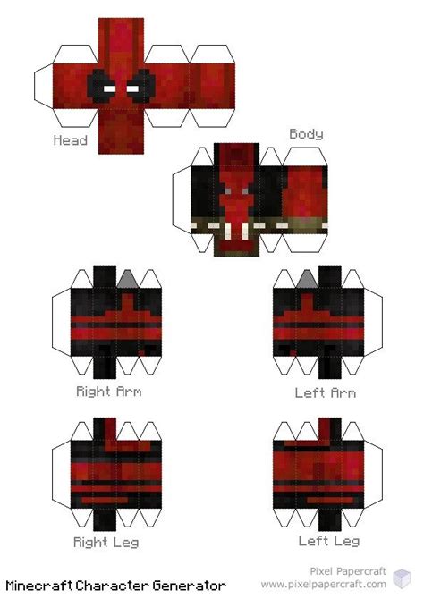 Deadpool Arte De Papel En 3d Minecraft Para Armar Artesanías De