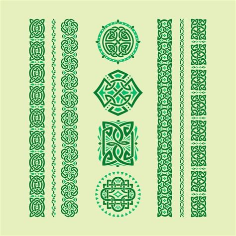 손으로 그린 켈트 테두리 장식 컬렉션 무료 벡터