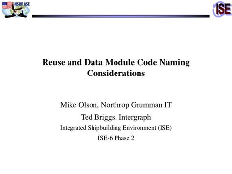 PPT Reuse And Data Module Code Naming Considerations PowerPoint Presentation ID