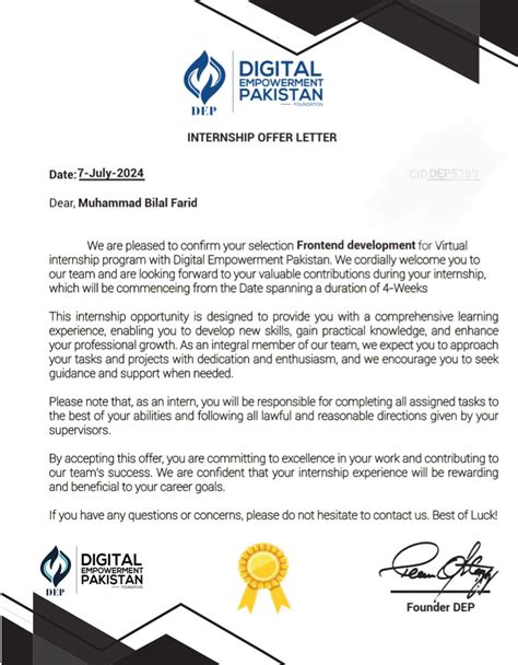 Muhammad Bilal Farid On Linkedin Internship Frontenddevelopment Digitalempowermentpakistan