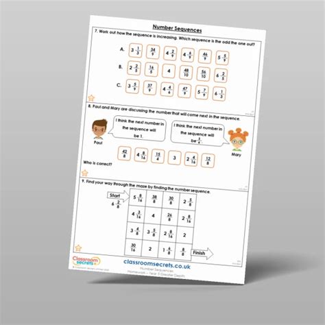 Year 5 Number Sequences Homework Resource Classroom Secrets