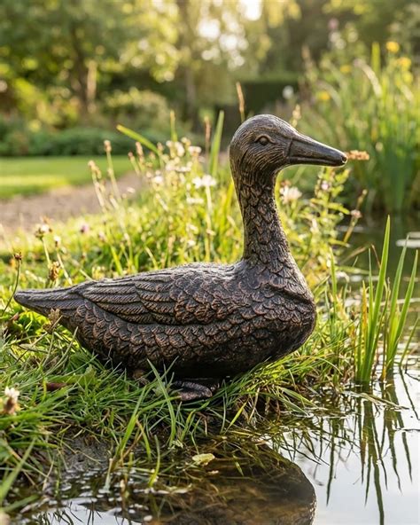 Bronze Sitting Duck Sculpture Black Country Metalworks