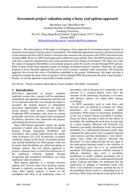 Pdf Investment Project Valuation Based On The Fuzzy Real Options Approach