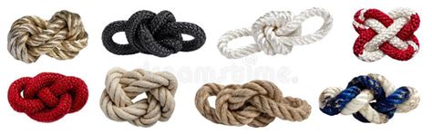 Collection Of Twisted Braided Rope Knot Tied Hemp Jute Sisal Yarn