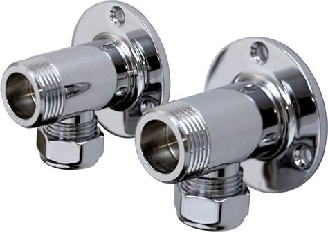 Enki P10 Chrome Wall Back Plate Elbows For Expos Shower Hoses