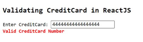 Comment valider un numéro de carte bancaire dans ReactJS StackLima