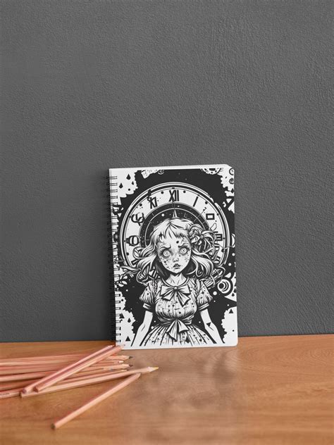 Scary Zombie Girl Spiral Notebook Ruled Line Etsy