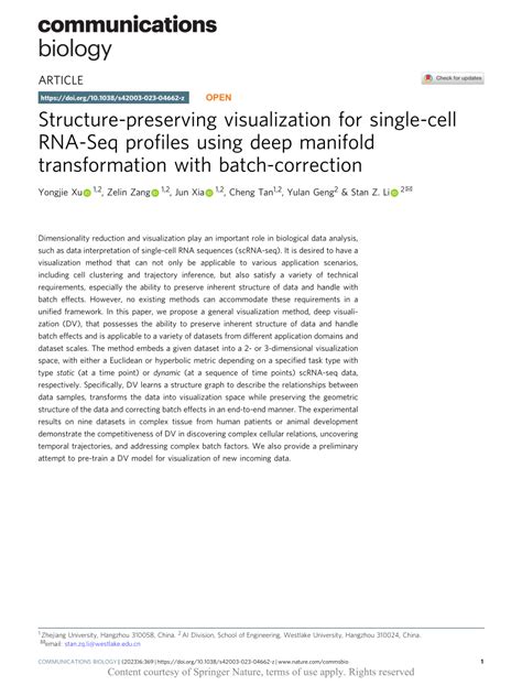 Pdf Structure Preserving Visualization For Single Cell Rna Seq