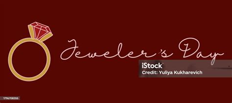 해피 보석상의 날 휴일 인사말 카드 복고풍 손으로 그린 텍스트 벡터 디자인 반지와 보석과 루비 배경에 글자를 가진 현수막 고립 된 플랫 주얼리 일러스트 포스터 플래 카드