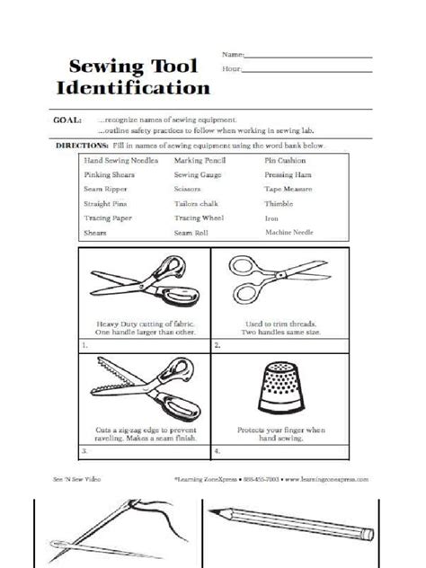 Sewing Tools Identification Pdf