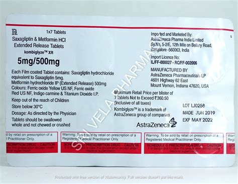 Saxagliptin Metformin Tablet At ₹ 307 Box Saxagliptin And Metformin Tablet In Madurai Id