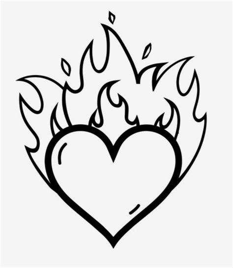 Flaming Heart Drawing