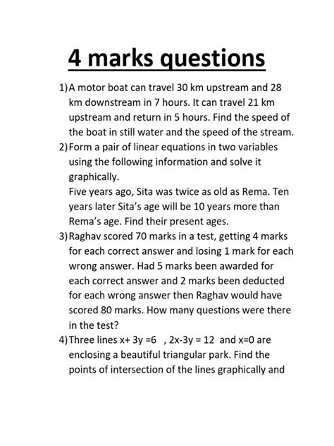 4 Marks Questions Converted 1 Pdf