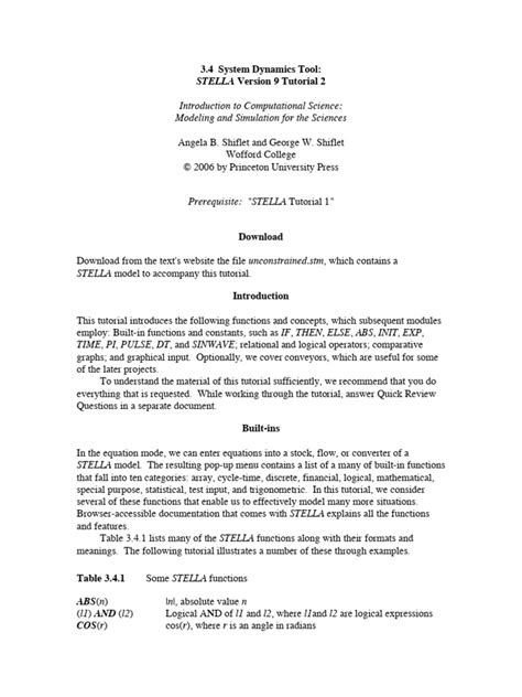 34 System Dynamics Tool Stella Version 9 Tutorial 2 Introduction To Computational Science