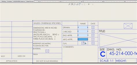 Automate Borders And Title Block Options In Solidworks