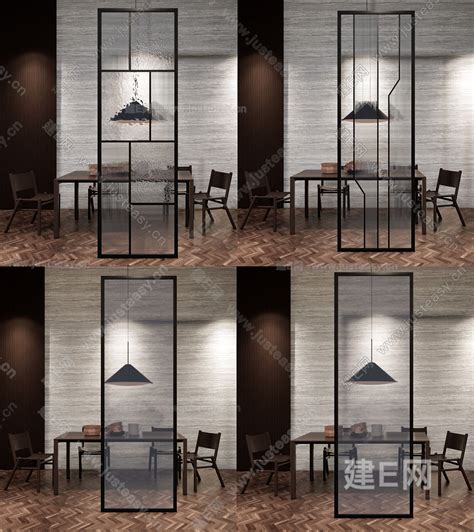 现代玻璃屏风隔断 Sketchup模型sketchup模型库建e室内设计网