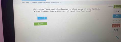 Sixth Grade 》 Y3 Write Variable Expressions Word Problems 6l Video